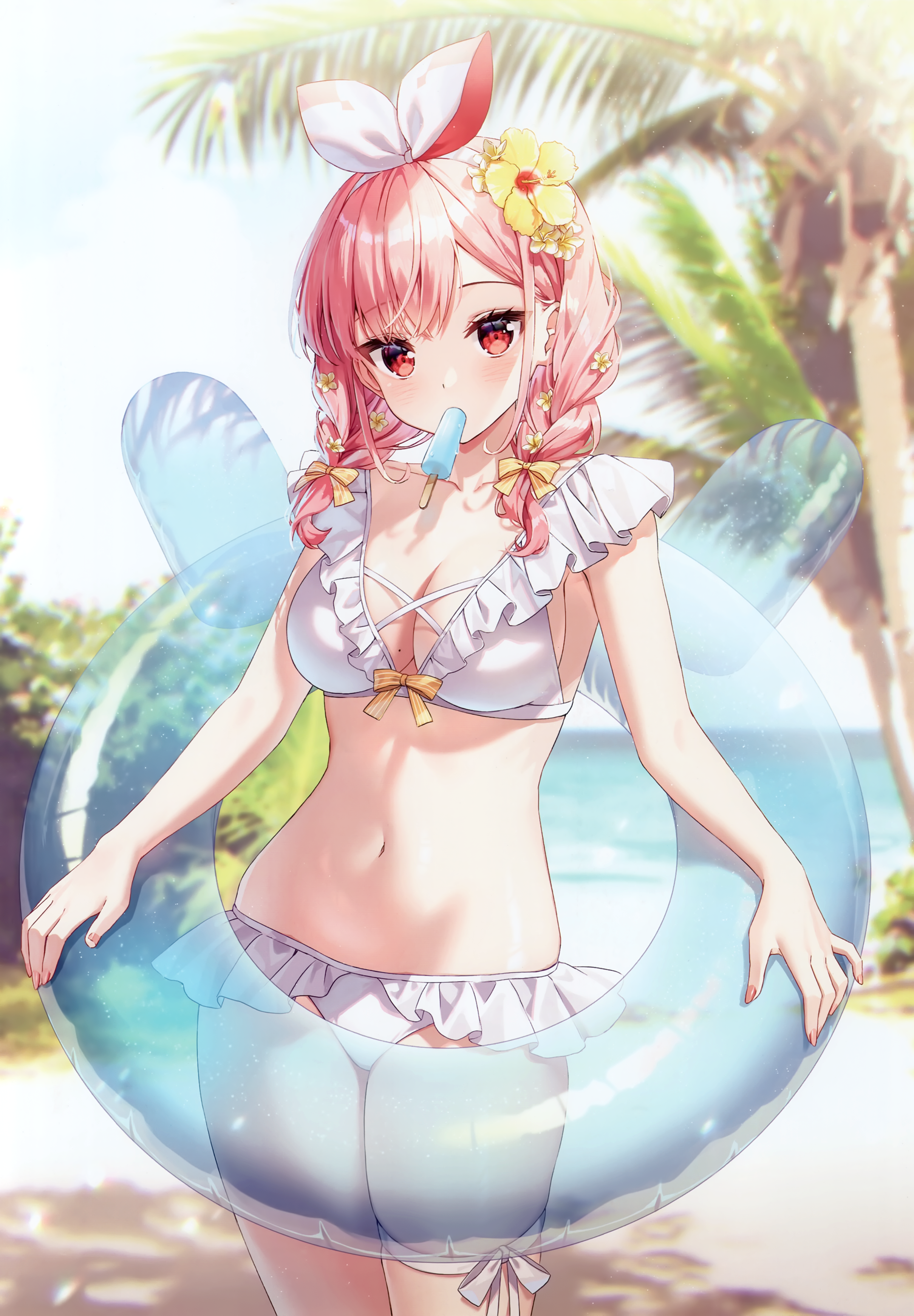 rosuuri (circle) rosuuri atelier live rosuuri (vtuber) animal ears bikini bunny ears garter ...